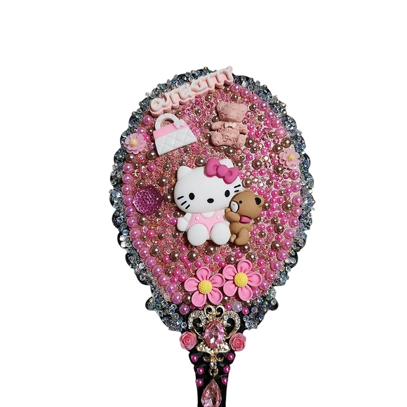 Hand Crafted | Accessories | Hello Kitty Handheld Makeup Mirror ...